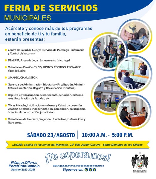 FERIA DE SERVICIOS MUNICIPALES – Municipalidad de Santo Domingo de los ...